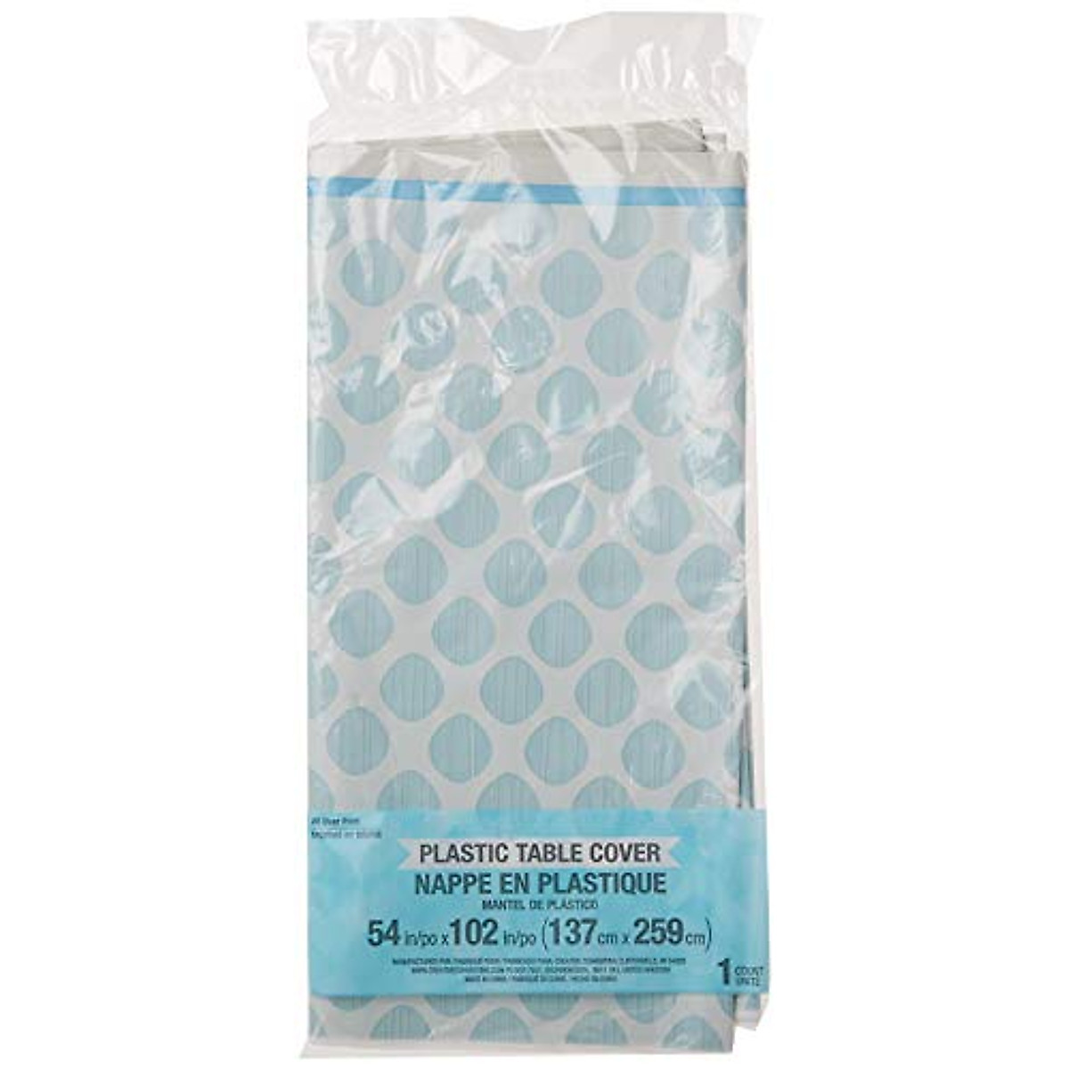 Creative Converting 316939 All Over Print Plastic Tablecover, 54 x 102, Little Peanut, Boy