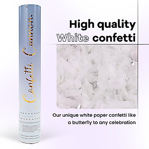Confetti Poppers White Confetti Cannon 12 Pack Party Poppers Biodegradable12inch Wedding Party Confetti Bulk Streamer Confetti Cannon Launches up to15-25ft for Christmas Birthday Graduation New Year