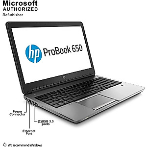 HP ProBook 650 G1 15.6inch Business Laptop, Super Fast Intel Quad Core i7-4800MQ Up To 3.7 GHz, 16GB DDR3, 512GB SSD, DVD, Webcam, USB 3.0, Win 10 Pro Black 15-15.99 inches