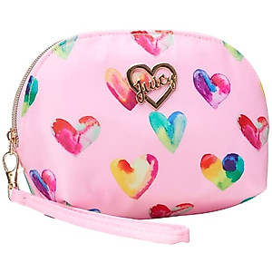 Juicy Couture Women's Toiletries Bag - Cosmetics Dome Bag for Travel, Multifunctional Organizer Pouch, Rainbow Heart