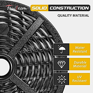 FRUITEAM Fillable Plastic Outdoor Patio Umbrella Base 30 Lbs Water Umbrella Base, Outdoor Weighted Patio Market-Heavy Duty Table Stand, for Outdoor, Lawn, Deck, Garden, Spa, Pool, Rattan Weave (Black)