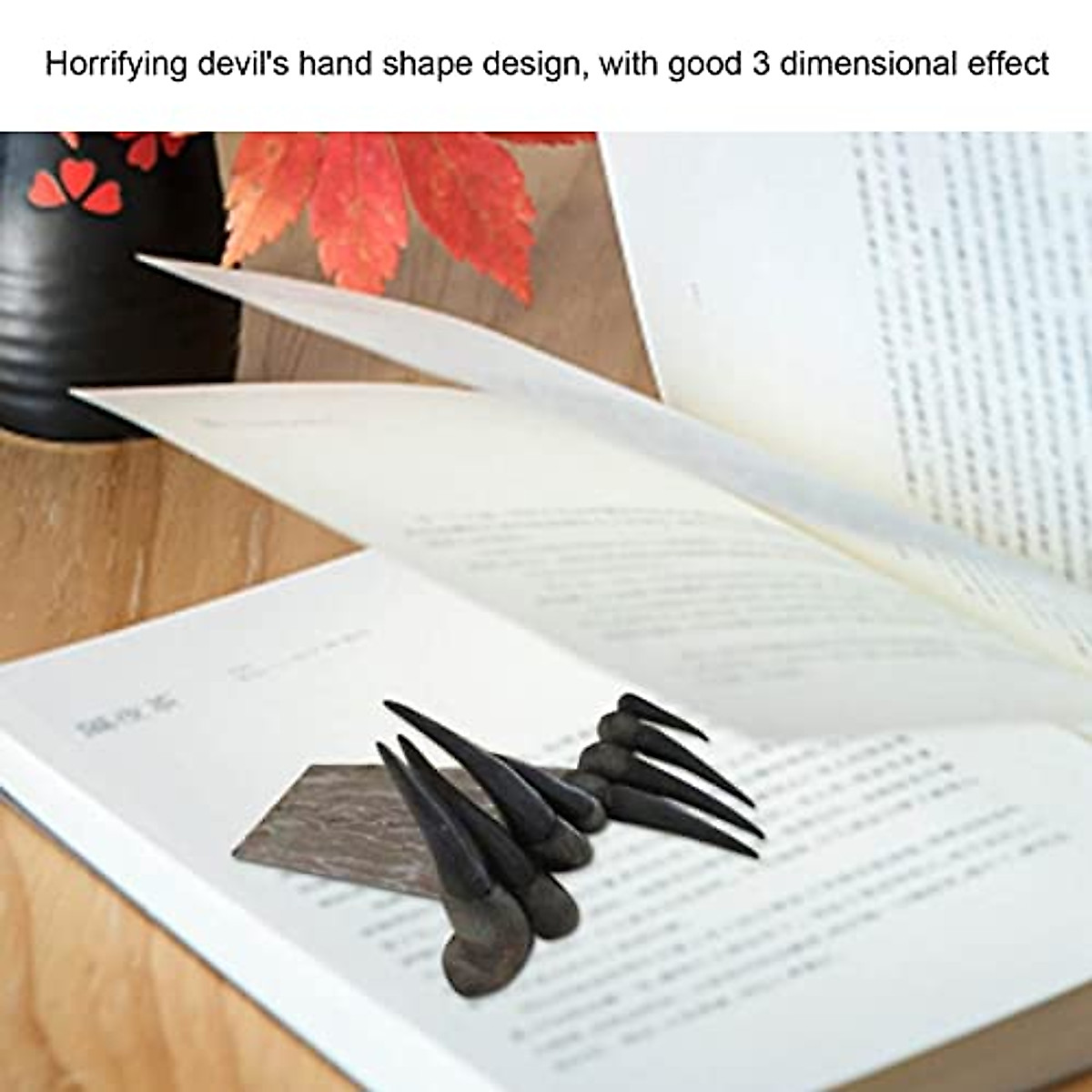 3D Bookmark,Scary Bookmark,Creepy Claw Hand Bookmark Scary, Thriller Devil's Hand Bookmark, Black Resin Demon Hand Bookmark, Horror Book Mark, Creative 3D Bookmarks for Adults, Bookshelf Gift