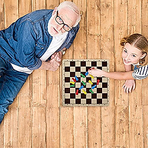 TOYANDONA 48pcs Wooden Chess Pieces Checkers Pieces Figurine Pawns Tournament Chess Set for Beginner Chess Board Game Educational Toy