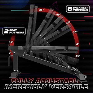 Mikolo Smith Machine with Weight Bench, Multifunction Power Cage and Cable Crossover Machine, Workout Machine with Storage System, Band Pegs, Smith Bar and Other Attachments for Home Gym（Black&Black）