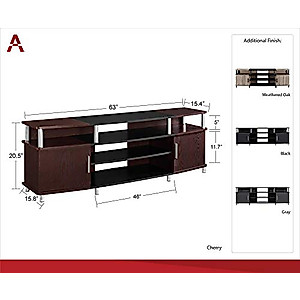 Ameriwood Home Carson TV Stand for TVs up to 70", Cherry