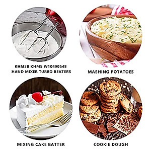 Hand Mixer Beaters W10490648 Hand Mixer Attachment Beaters Replace W10490648 KHM2B AP5644233 PS4082859 (2PACK)