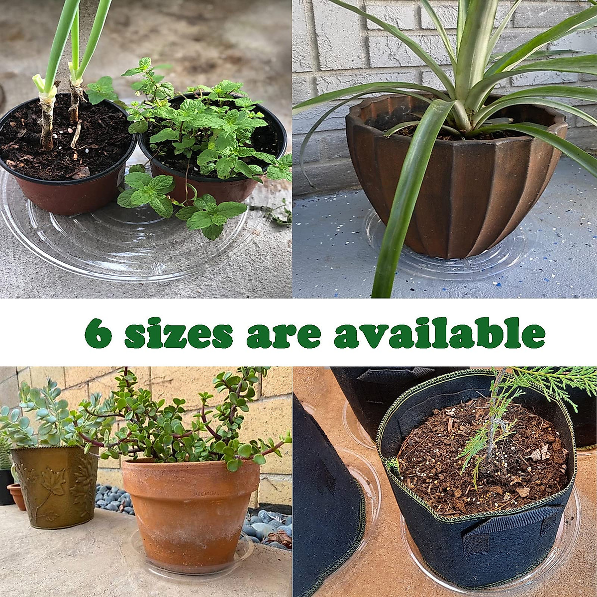 9 Pack Clear Plastic Plant Saucers (12 inch) Drip Trays Plant Plate Dish for Indoor Planters Flower Pots, Bulk