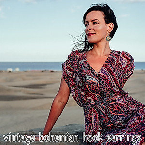 la luen Sunflower Dangle Earrings,Boho Fashion Elegant Vintage Round Ethnic Hook Earrings for Women (Bohemian style)