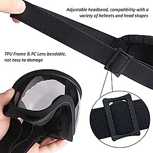 LMAVAG ATV Goggles Dirt Bike Goggles Motorcycle Motocross Goggles Riding Off-Road Goggles Racing MX Bike Goggles UV400 Anti-Fog Impact-Resistant Dustproof Goggles Kids Youth Adults Men Women 2 Pack