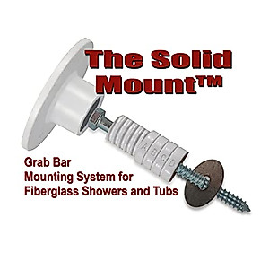 Solid Mount Grab Bar Kit - Patented Mounting Kit for Fiberglass Wall in Bathtubs & Showers/ANSI & ADA Standards/1 Kit Mounts 1 Grab Bar