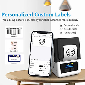 Mini Bluetooth Thermal Label Maker with Multi-Purpose Square Self-Adhesive Label
