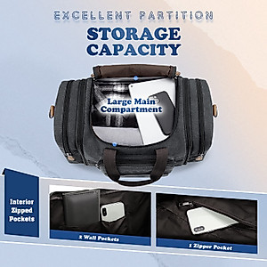 Gonex Canvas Duffle Bag for Travel, 50L Duffel Overnight Weekend Bag (Dark Gray)