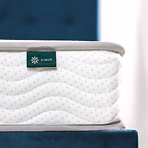 ZINUS 6 Inch Foam and Spring Mattress, Queen, CertiPUR-US Certified Foams, Mattress in A Box, White