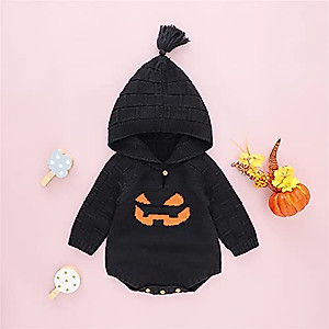 Baby Boy Girl Skeleton Halloween Costume Romper Oversized Waffle Knit Sweater Bodysuit Pullover Halloween Baby Costume