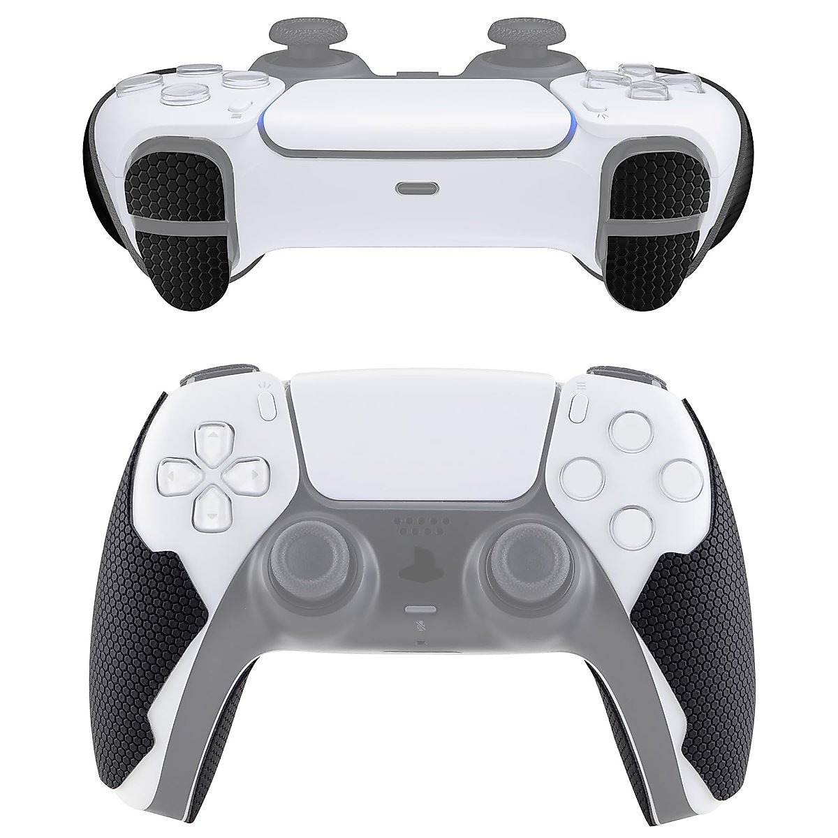 eXtremeRate PlayVital Anti-Skid Sweat-Absorbent Controller Grip for ps5, Professional Textured Soft Rubber Pads Handle Grips for ps5 Controller with Shoulder Button Trigger Stickers - Mecha Edition