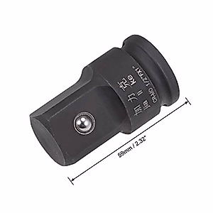 uxcell 1/2" Drive (Female) x 1" (Male) Impact Socket Adapter for Use with Air Impact Wrenches, Breaker Bars, Ratchets, CR-MO Steel