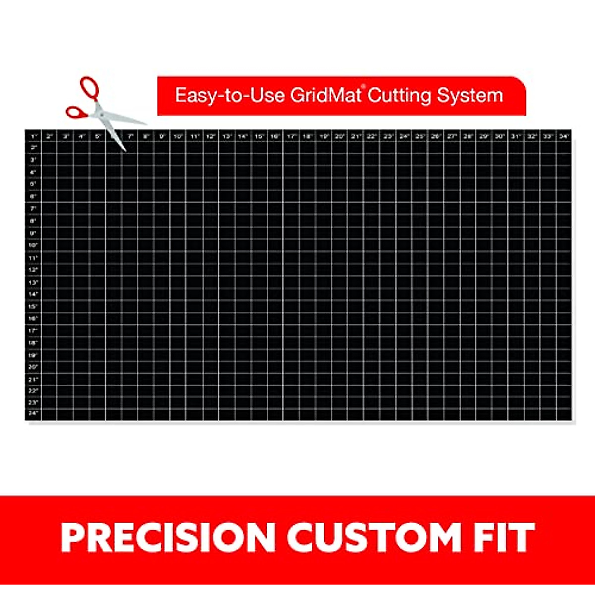 GridMat® Premium Thick Under The Sink Mat Cabinet Liner, Precision Custom Fit With Exclusive GridMat® Cutting System, Waterproof, Ultimate Absorption, Kitchen/Bathroom/Laundry (Charcoal, 24x34 Inches)