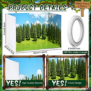 Trandraft 5 Pcs Diorama Kit Habitat Project Supplies with Double Sided Tapes Diorama Box for Display DIY Dollhouse Room, Jungle Style, 11.8 x 8.7 x 8.3 Inch