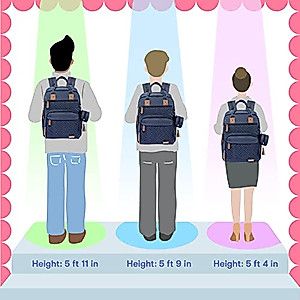 iniuniu Diaper Bag Backpack, 4 in 1 kit Large Unisex Baby Bags for Boys Girls, Waterproof Travel Back Pack with Diaper Pouch, Washable Changing Pad, Pacifier Case and Stroller Straps, Navy Blue