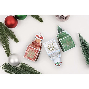 7Rivers Christmas Treat Boxes Set of 12- Small Christmas Gift Boxes Perfect for Ornaments, Small Gifts, Candy, Cookies, Favors