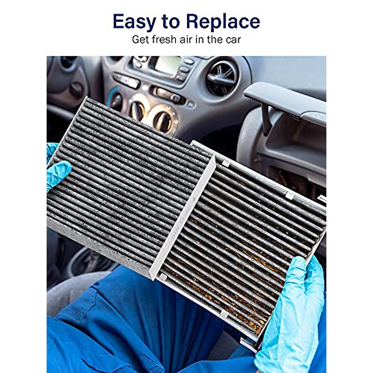 Kootek Cabin Air Filter with Activated Carbon, 2pcs Car Automotive Replacement Passenger Compartment Air Filters for Toyota 4Runner, RAV4, Corolla, Camry, Highlander, Tundra, Subaru, CP285, CF10285