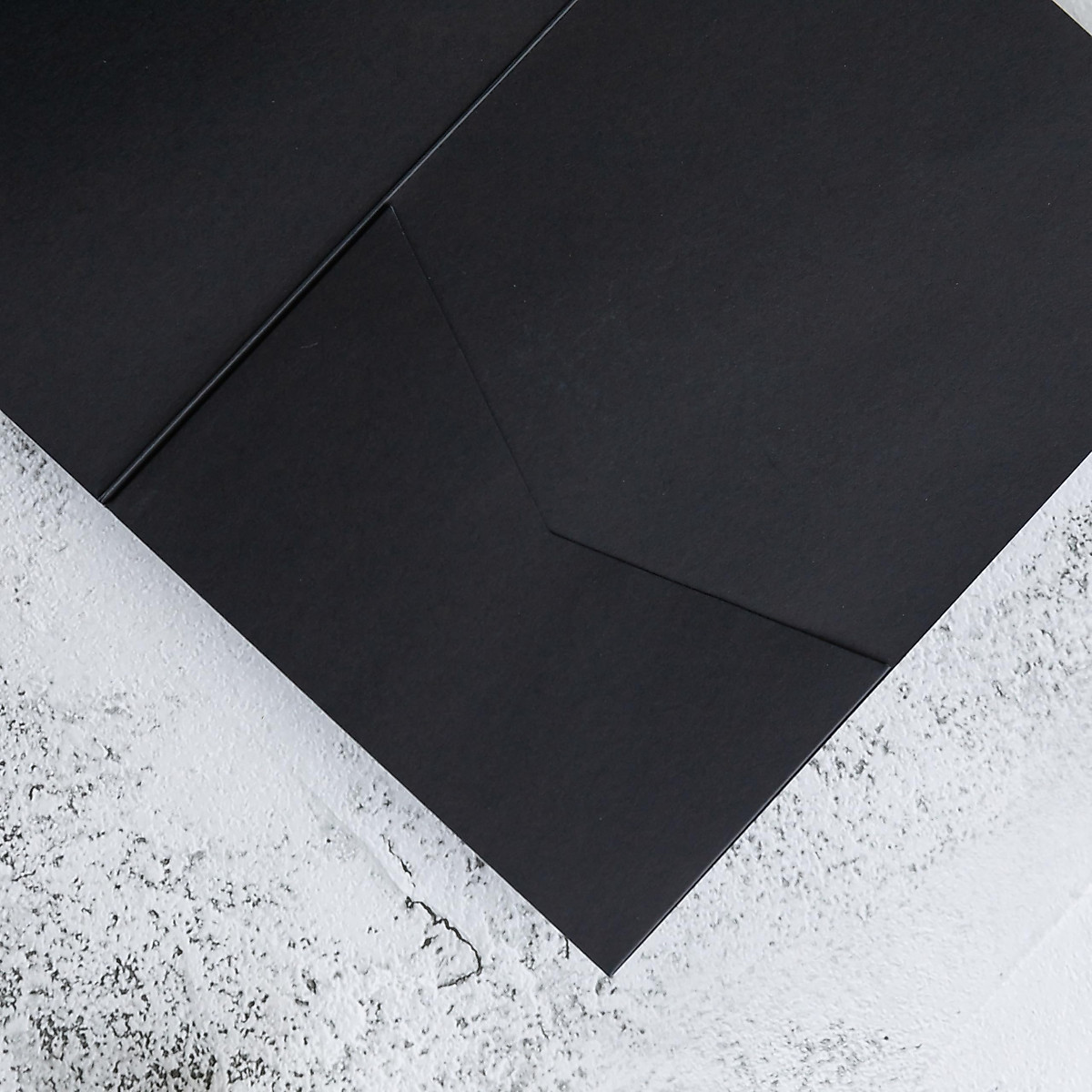 FEIYI 20 PCS Black Tri-fold Laser Cut Wedding Invitation Pockets for 5x7 Wedding Cards Bridal Shower Engagement Quinceanera Invitation