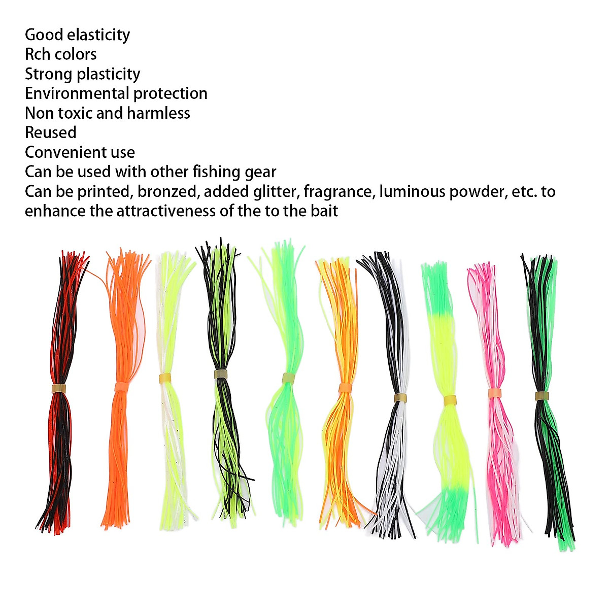 Silicone Jig Skirts, Fishing Skirt for Lures, Fishing Skirt Baits, Fishing Jig Baits Skirts for Trout Fishing, Environmental Friendly Fishing Skirt Personally Constructed Fishing Lures Accessories