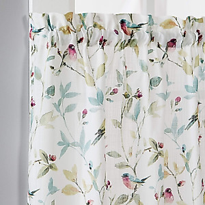 SKL Home by Saturday Knight Ltd. Aviary Curtain Tier Pair, 54 Inches x 36 Inches, Pastels