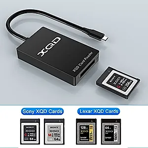 USB C XQD Card Reader, 5Gbps Type C XQD Memory Card Reader Compatible with Sony G/M Series USB Mark XQD Card, Lexar 2933x/1400x USB Mark XQD Card for Android/Windows/Mac OS/Linux/iPhone 16 15