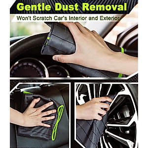 Airlab Carbon Microfiber Towels for Car Glass Window Polishing Cleaning Cloth Auto Detailing Lint Free Streak Free Drying Car Wash Large Towel, Pack of 2, 20"x16", 400GSM