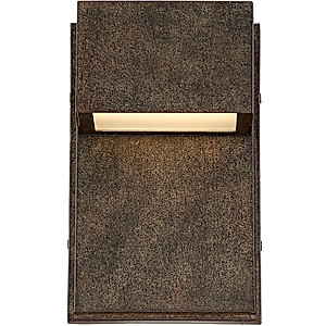 Possini Euro Design Lyons Modern Box-Shape Outdoor Wall Light Fixture LED Bronze Black 8" LED Frosted Lens Downlight for Exterior House Porch Patio Outside Deck Garage Yard Front Door Garden Home