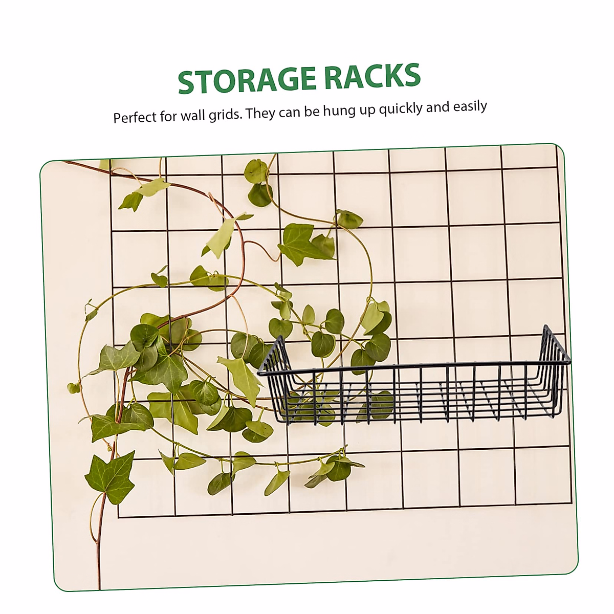 Zerodeko 2pcs Pegboard Grid Panel Board Shelf Storage Basket Grid Wall Basket Peg Board Accessoris Sundries Wall Shelf Grid Panel Board Basket Grid Panel Shelf Wire Straight Shelf