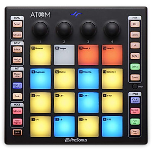 PreSonus AudioBox 96 Audio Interface (May Vary Blue or Black) Full Studio Bundle with Studio One Artist Software Pack, ATOM MIDI/Production Pad Controller, Eris 4.5 BT Pair 2-Way Bluetooth Monitors