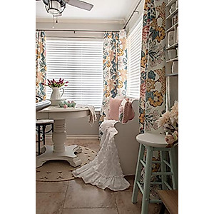 Lush Decor Sydney Curtains | Floral Garden Room Darkening Window Panel Set for Living, Dining, Bedroom (Pair), 84” x 52”, Blue and Yellow, L, Blue & Yellow