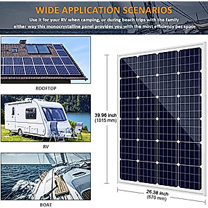 AUECOOR 240W Solar Kits 2pcs 120Watt 12Volt Solar Panel Moncrystalline Module 30A Charge Controller Extension Cable Mounting Brackets for RV Trailer Camper Marine Off Grid