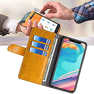 YOUKABEI MojieRy Phone Cover Wallet Folio Case for Samsung Galaxy S9 Plus, Premium PU Leather Slim Fit Cover for Galaxy S9 Plus, 3 Card Slots, Align Cutouts, Golden