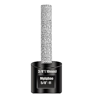 Mgtgbao 3/8”Black Diamond Finger Bit, 10mm Diamond Finger Milling Bits for Enlarging and Shaping or Round Bevel Existing Holes in Porcelain Hard Ceramic Stone Granite Marble Tile Countertop 5/8"-11