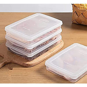 2 Pack Plastic Bacon Box, Deli Meat Saver Cold Cuts Fridge Keeper, Cheese Food Storage Container with Lid for Refrigerator, Shallow Low Profile Christmas Cookie Holder