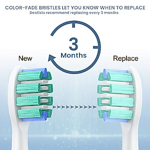 LAUMUGE Replacement Toothbrush Brush Heads Compatible with White-Y1 Electric Toothbrush, Soft Dupont Bristle Replaceable Heads, 4 Packs