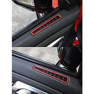 For Nissan GTR R35 2008-2016 Carbon Fiber Window Air Outlet Frame Sticker Interior Car Accessories (Red)