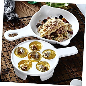 Cabilock 1pc Baked Snails Mini Saucepan French Bread Baking Pan Stainless Steel Tray Ceramic Bakeware Set Maker Ceramic Bread Loaf Pan Kitchen Supply Serving Plate Kitchen Gadget White Brie