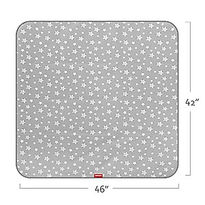 Mealtime Splat Mat for Under High Chair Mat, Non Slip Waterproof Floor Mats Washable Portable Picnic Splash Mat for Baby Art/Craft/Playtime, 42X46 Inch - Grey Star