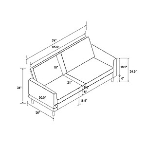 Mr. Kate Winston Sofa with Pocket Coils, Light Gray Linen
