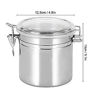Transparent stainless steel metal lid storage container, rust-proof storage container for the kitchen at home(12.5 * 13)