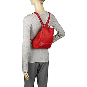 Le Donne Leather Women’s Leather U-Zip Mini Backpack Purse – Full-Grain Colombian Vaquetta Leather, 9.5” x 10.5” x 3.5”, Black