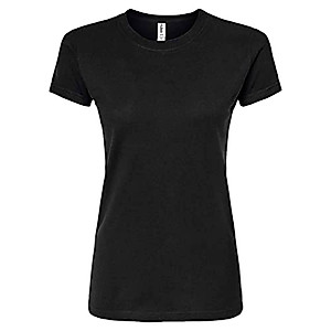 Tultex Ladies' Slim Fit Fine Jersey Tee- Black- 2XL