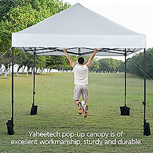 Yaheetech 10 x 10 Pop Up Commercial Canopy Tent with 4 Removable Sidewalls, Sandbags, Stakes & Ropes, Waterproof Instant Canopies for Wedding Party Commercial Event Pavilion, White