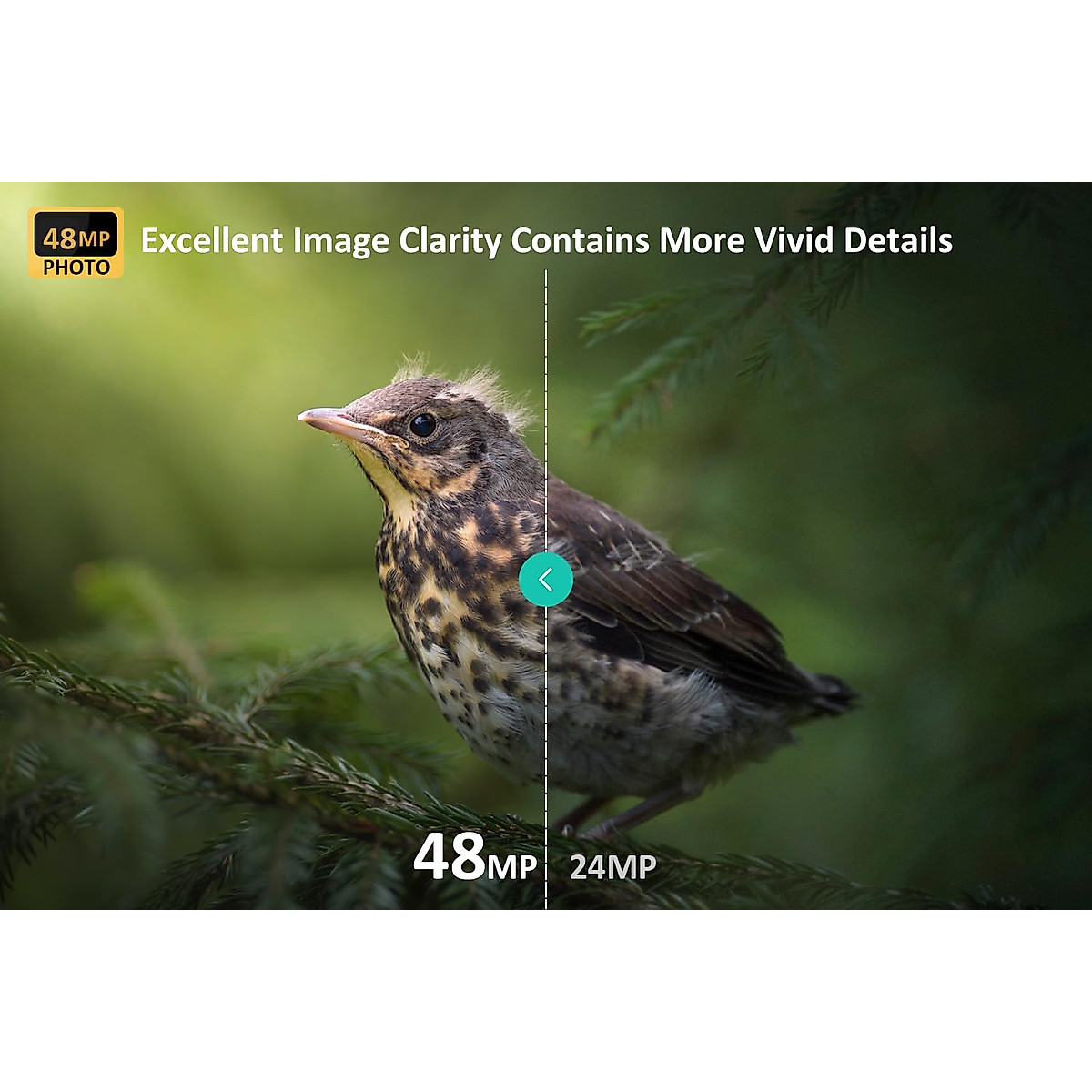 Meidase Trail Camera, 48MP 1440p, Clear 100ft Night Vision Motion Activated, Hunting Game Camera with Fast 0.1s Trigger Speed, IP66 Waterproof