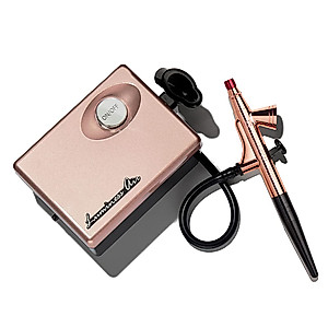 LUMINESS Legend Makeup Airbrush System & 4-Piece Foundation Starter Kit, Shade Medium - Quick, Easy & Long Lasting Application - Includes (2) Silk 4-In-1 Foundation, Highlighter & Blush