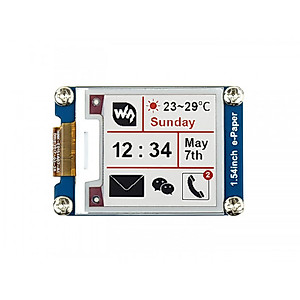 Coolwell Waveshare 1.54 Inch E-Ink Display HAT Epaper Display 200x200 SPI Interface Black White Red Color E-Paper Screen for Raspberry Pi 4B+ 4B 3B+ 3B 2B+ Zero W WH 2 W Jetson Nano